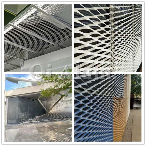 Decorative Aluminum Expanded Metal Mesh For Exterior Railing Facade