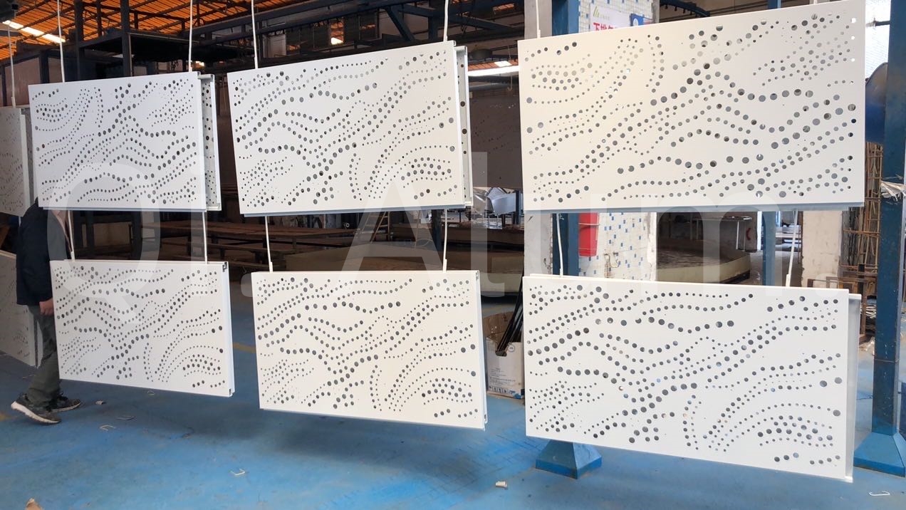 Morden architecture facades panel Aluminum perforated solid panel