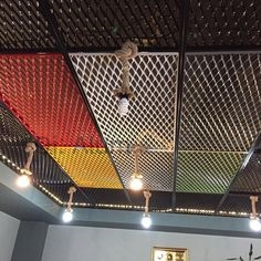 Metal decorative wall perforated aluminum grid wire mesh ceiling panel